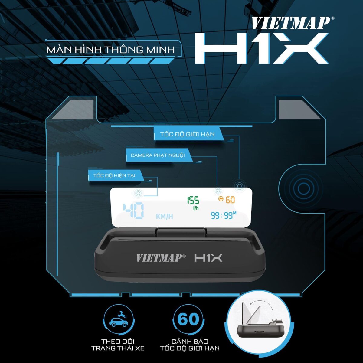 Màn Hình VIETMAP HUD H1X | OroKing Auto | Đồ Chơi Xe Hơi Cao Cấp